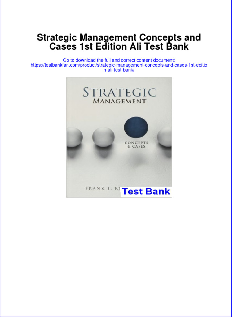 Instant Download PDF Strategic Management Concepts and Cases 1st ... Instant Download PDF Strategic Management Concepts and Cases 1st ...