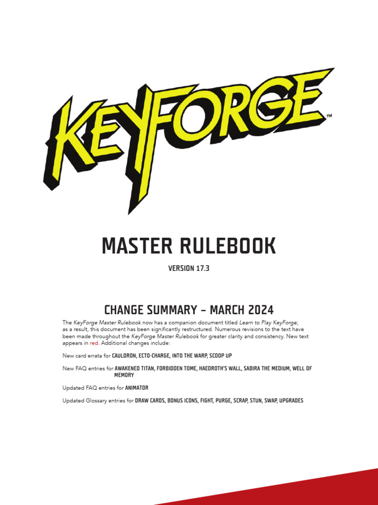 Keyforge Rules v17.3 | PDF