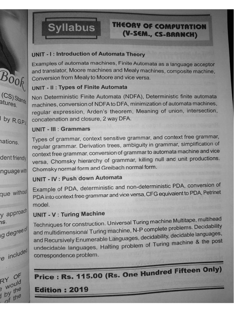 Toc Unit 1,2 | PDF