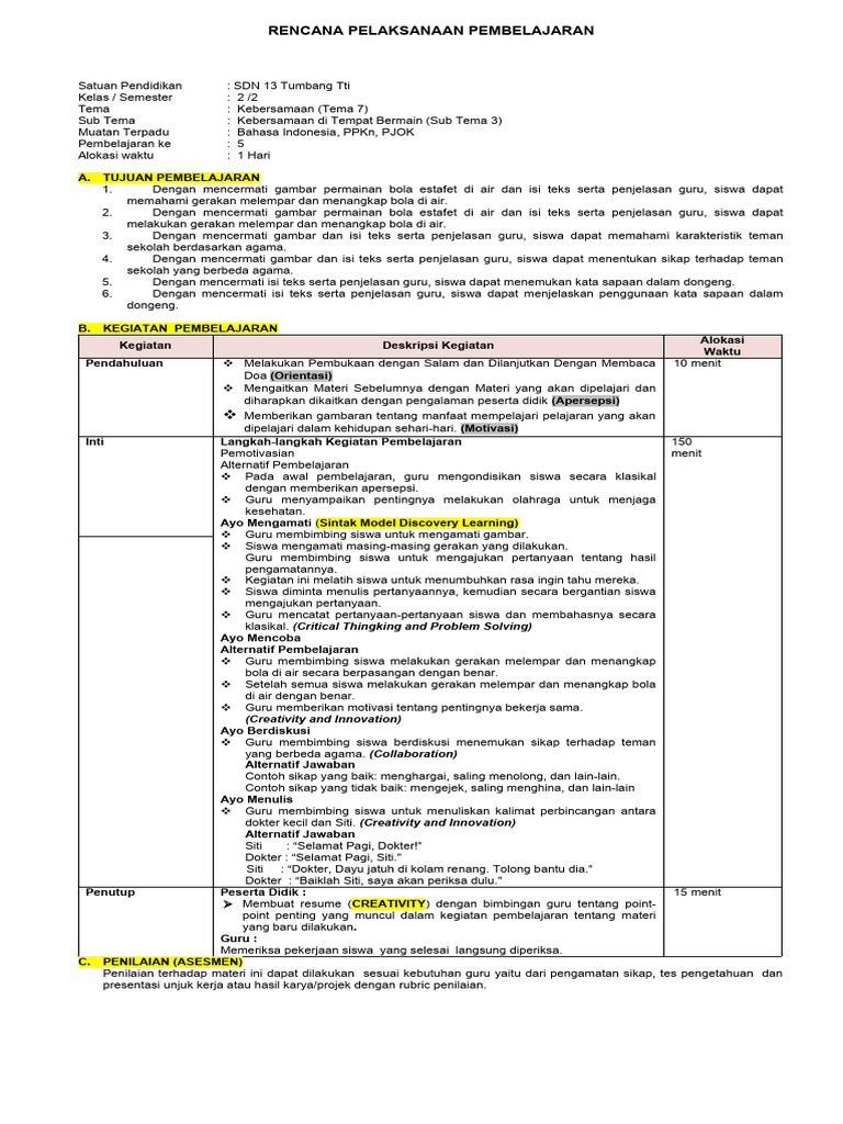RPP & Penilaian | PDF
