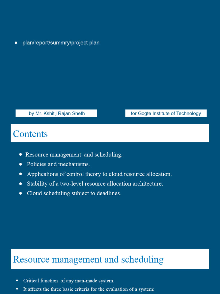 Cloud Resource Management Guide | PDF | Scheduling (Computing) | Cloud ...