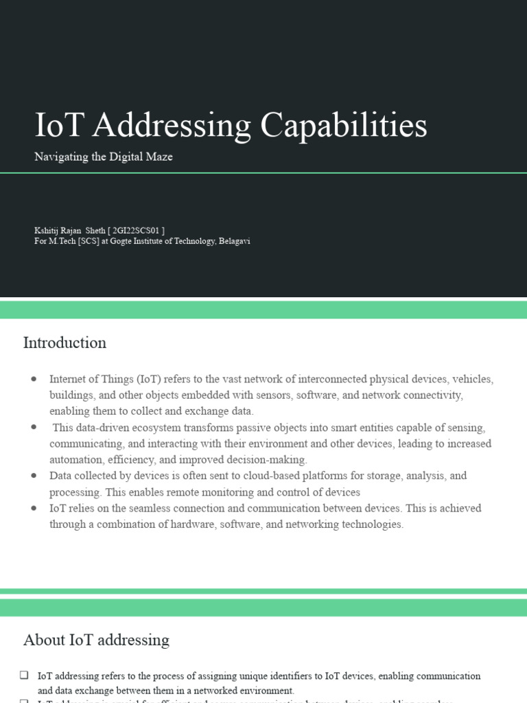 IoT Addressing Capabilities | PDF | I Pv6 | Ip Address
