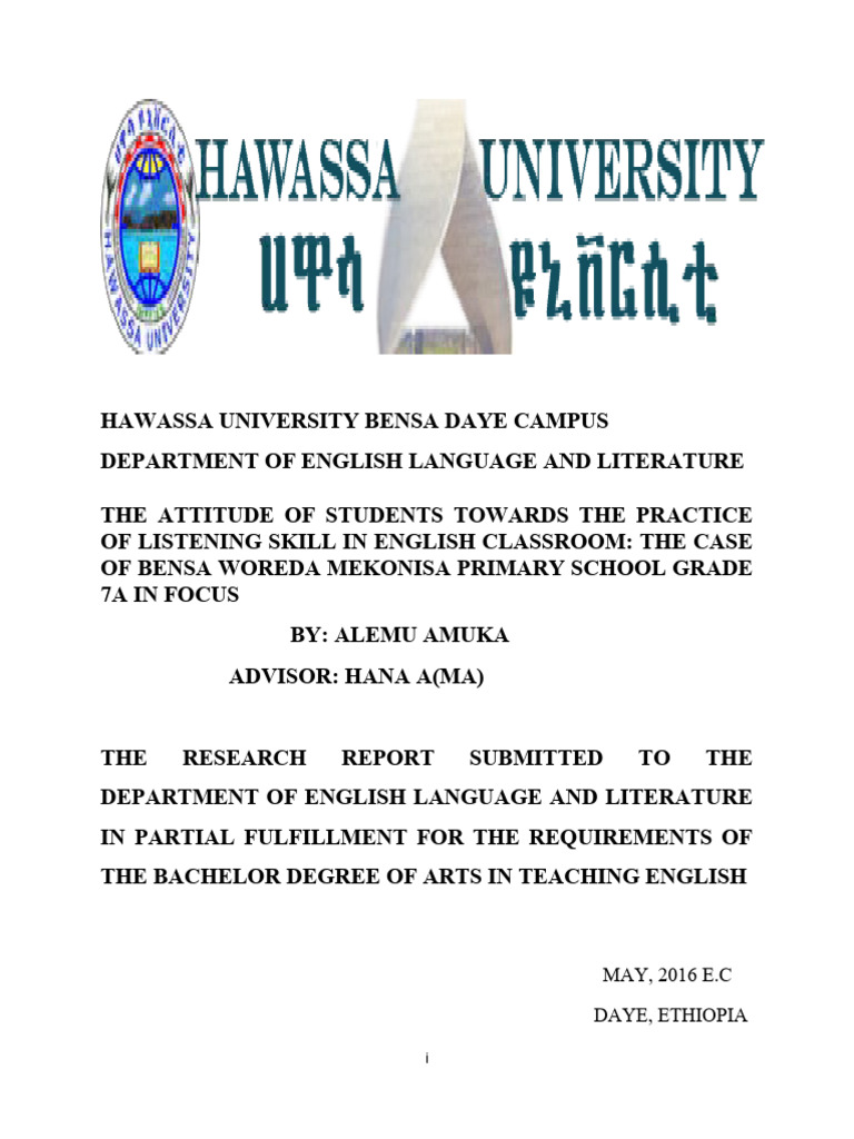 Alemu Draft Research Print | PDF | Reading Comprehension | Survey ...