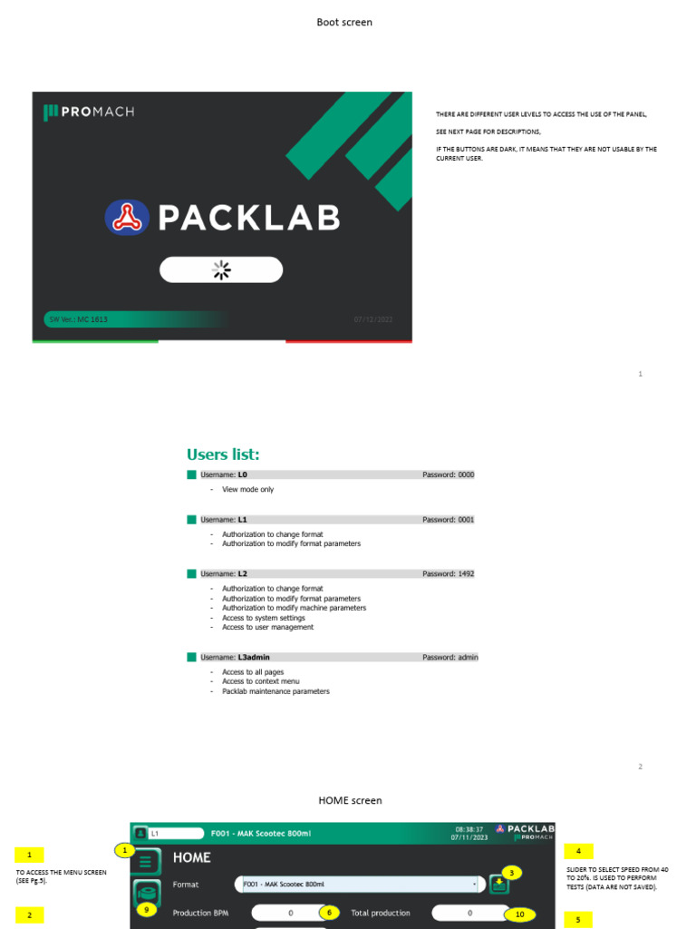Pannello Packlab ENG MC1613 | PDF | Programmable Logic Controller | Parameter (Computer Programming)