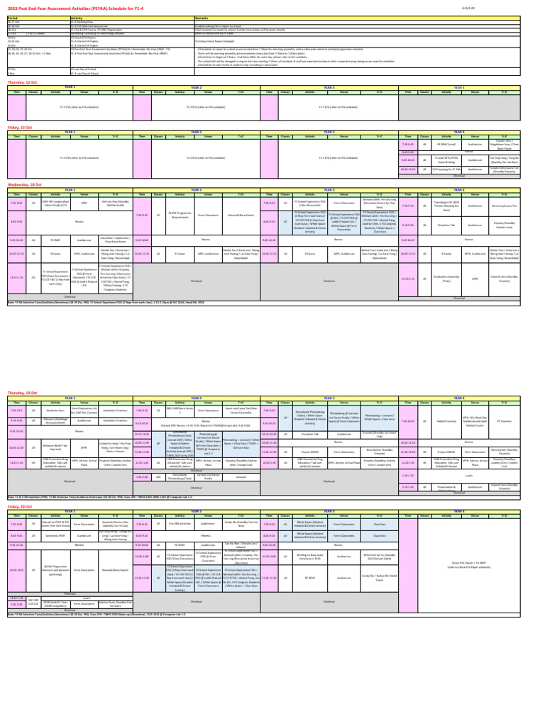 2023_Post_EYA_Activity_Schedule_students | PDF