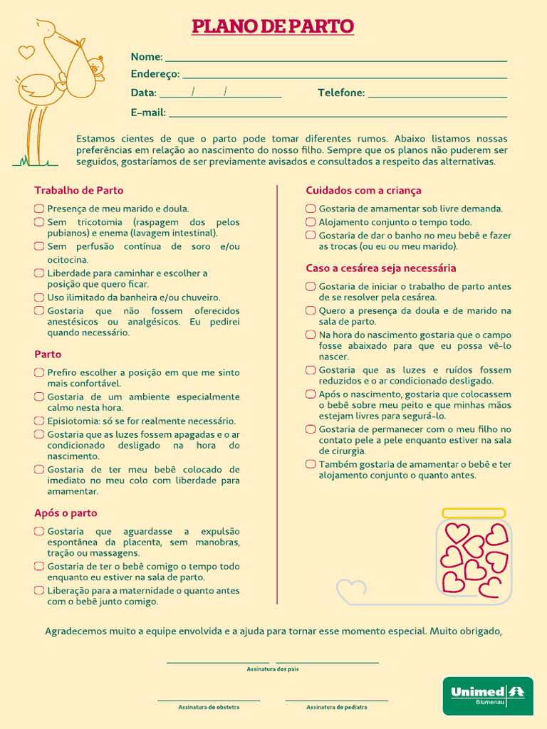 Plano de Parto | PDF Plano de Parto | PDF