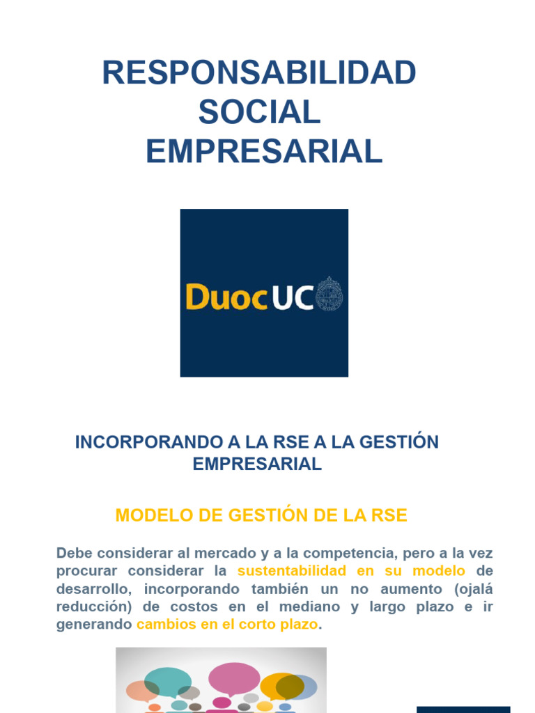 Modelo de Gestión de RSE Empresarial | PDF | Responsabilidad social ...