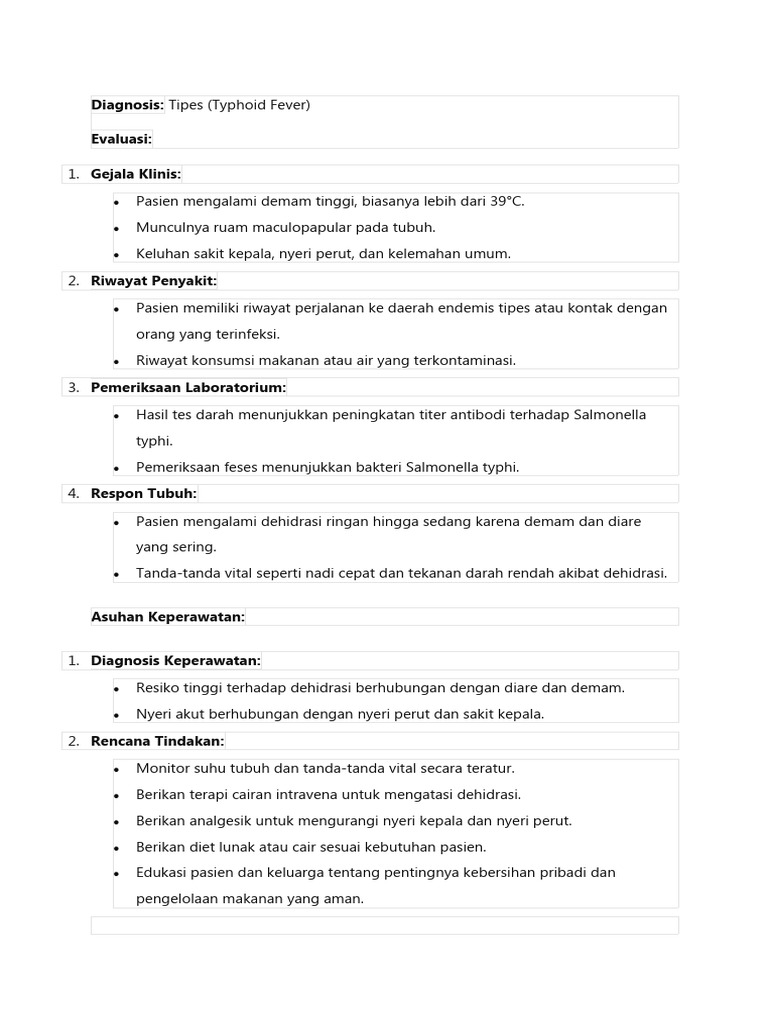 Askep Keperwatan Typhoid Fever | PDF