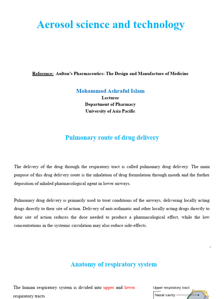 Aerosol Science and Technology | PDF | Respiratory Tract