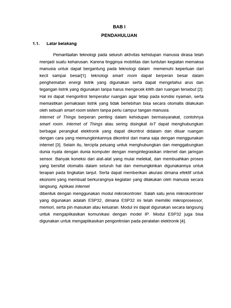 BAB I - Pengendalian Dan Monitoring Lampu Dan Ac Teknologi IOT Berbasis Web Server - Tubagus ...