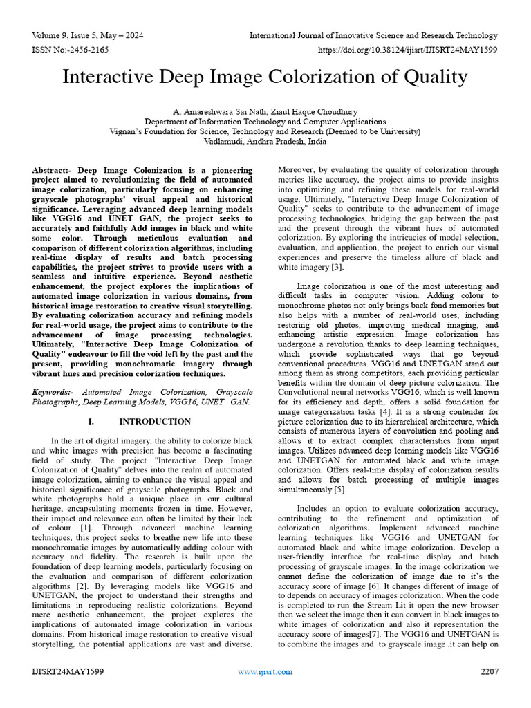 Interactive Deep Image Colorization of Quality | PDF | Deep Learning ...