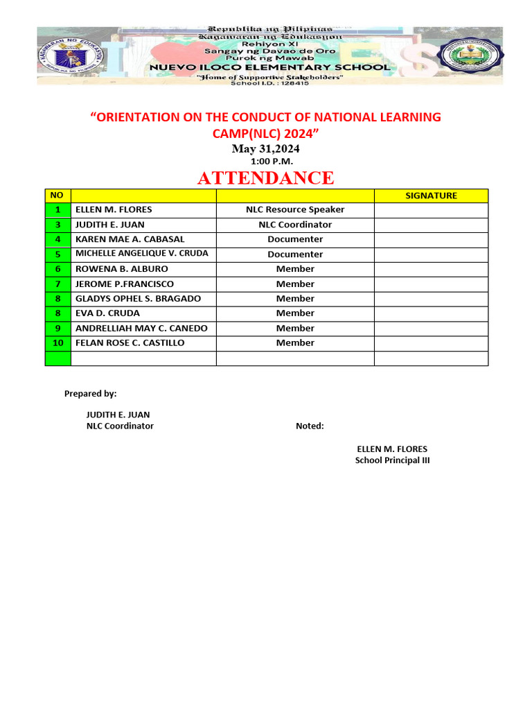 SLAC Attendance | PDF | Social Science