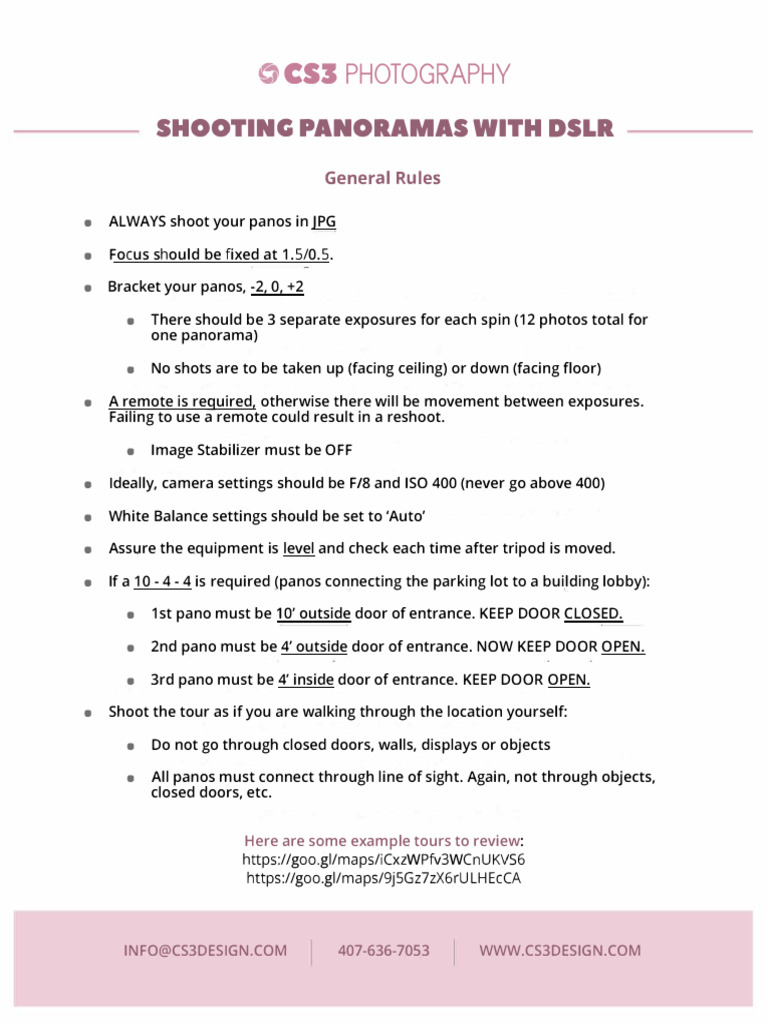 NEW 2023 Shooting Panoramas General Rules | Download Free PDF | Tripod ...