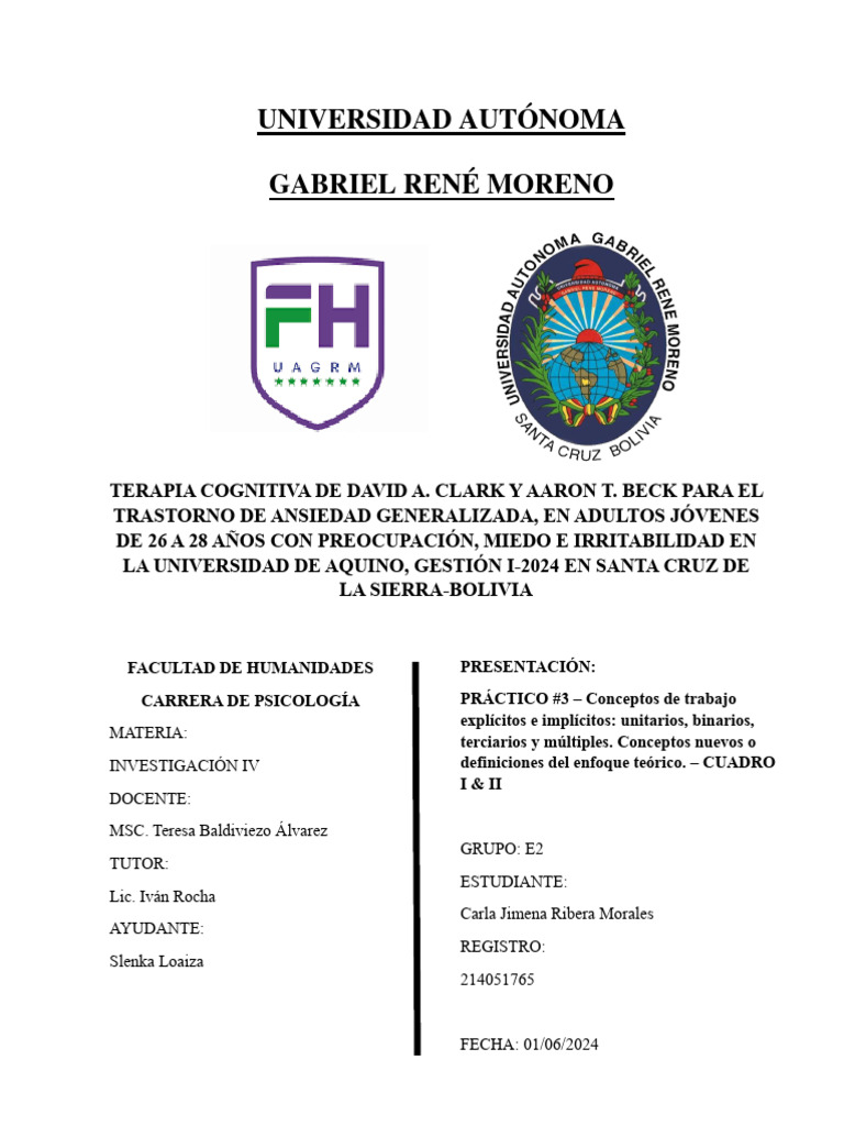 PRACTICO 3 Ribera Morales Carla Jimena | PDF | Ansiedad | Las emociones