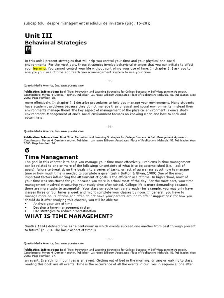 Effective Time Management Strategies | PDF | Procrastination ...
