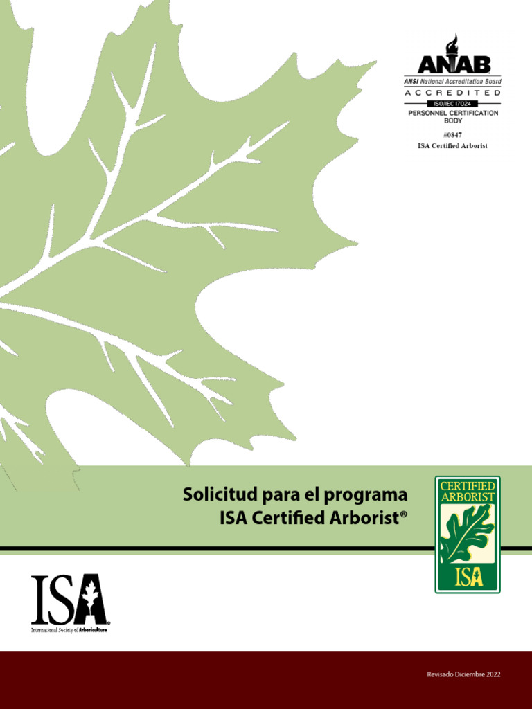 Cert Application Spanish Certified Arborist | PDF | Documento de identidad | Educación más alta