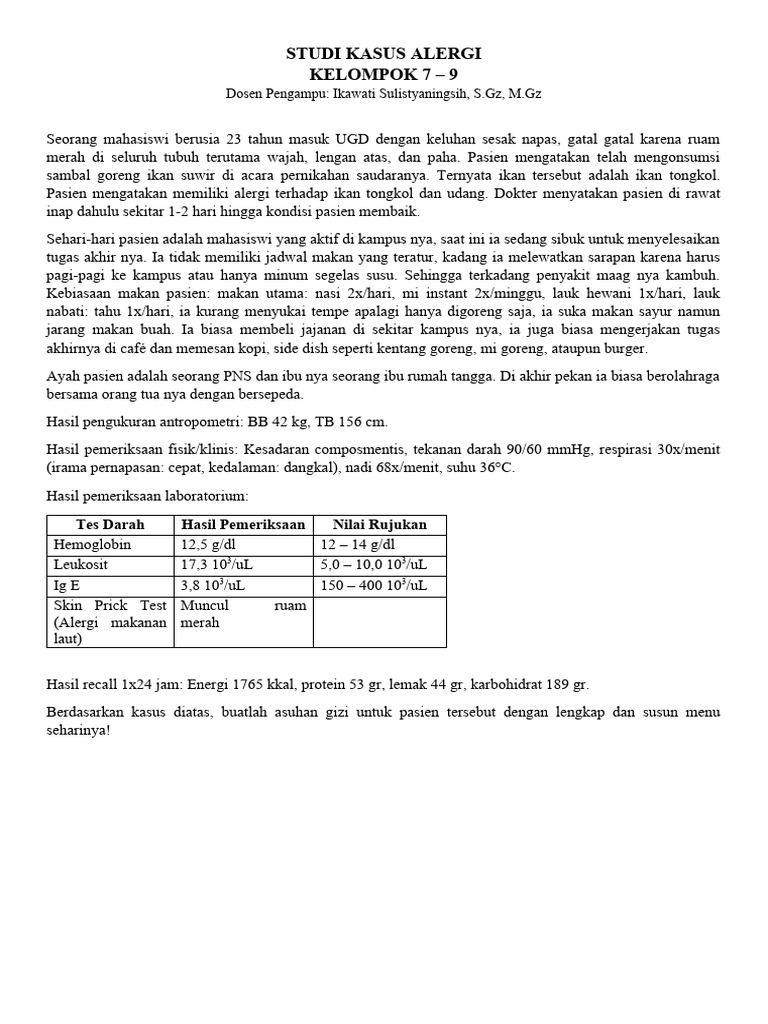 Kasus Alergi Dan Intoleransi Makanan | PDF
