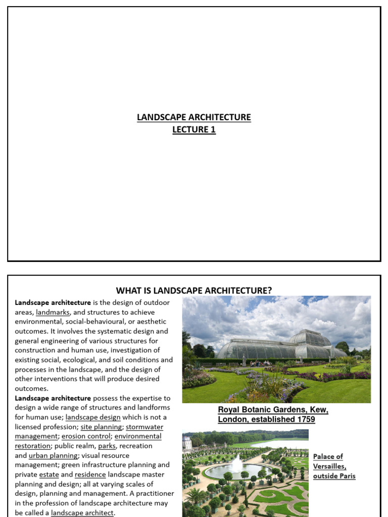 Landscape Architecture Lecture 1 | PDF | Landscape Architecture ...