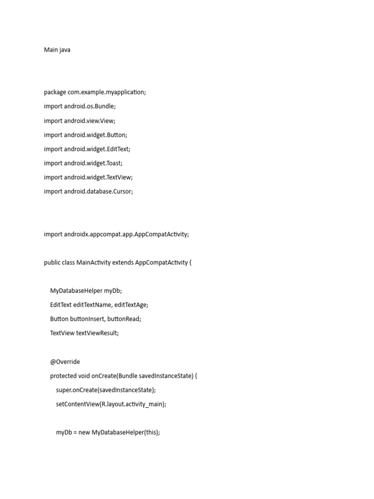 Main Java | PDF | String (Computer Science) | Android (Operating System)