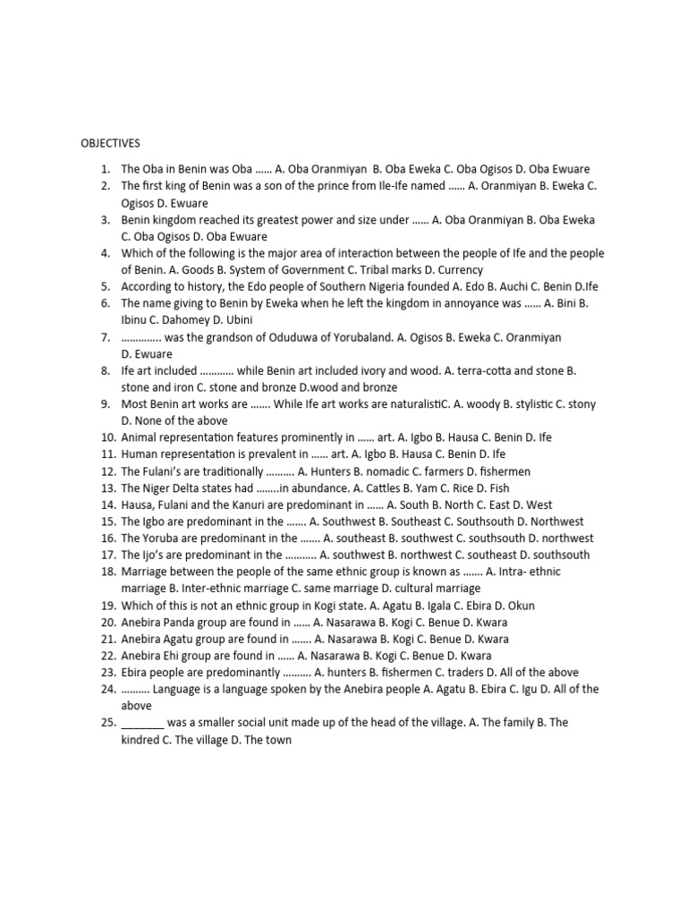 History Jss2 | PDF | Nigeria