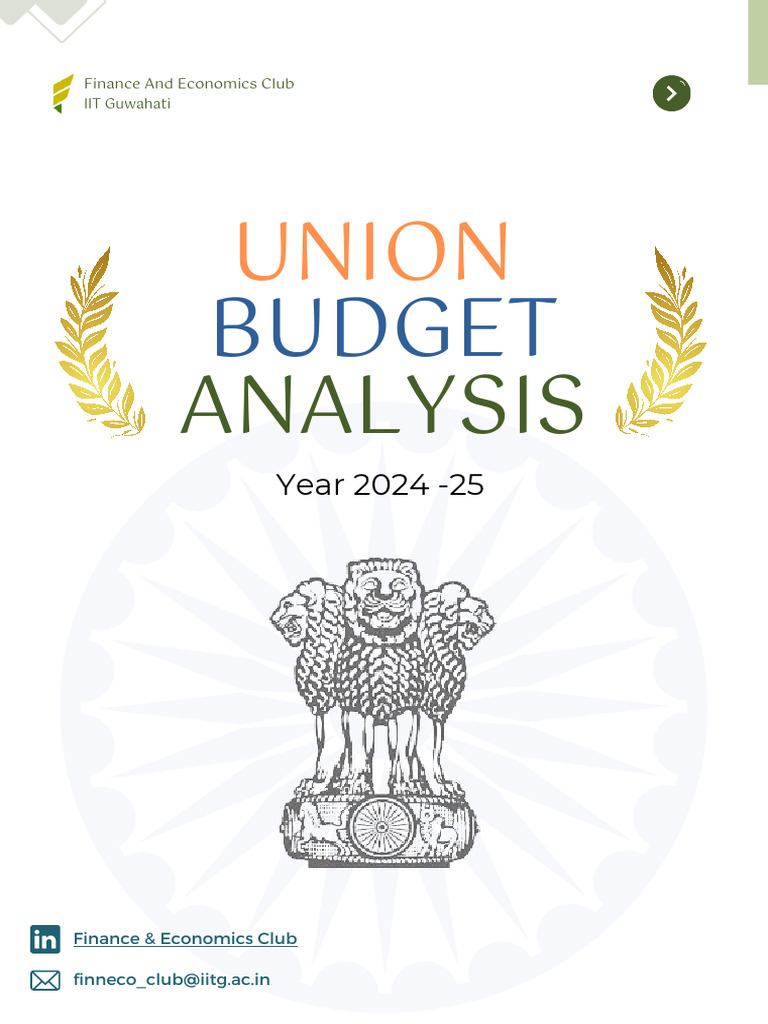 Union Budget 2024 Analysis IITG | PDF | Government Budget Balance | Taxes
