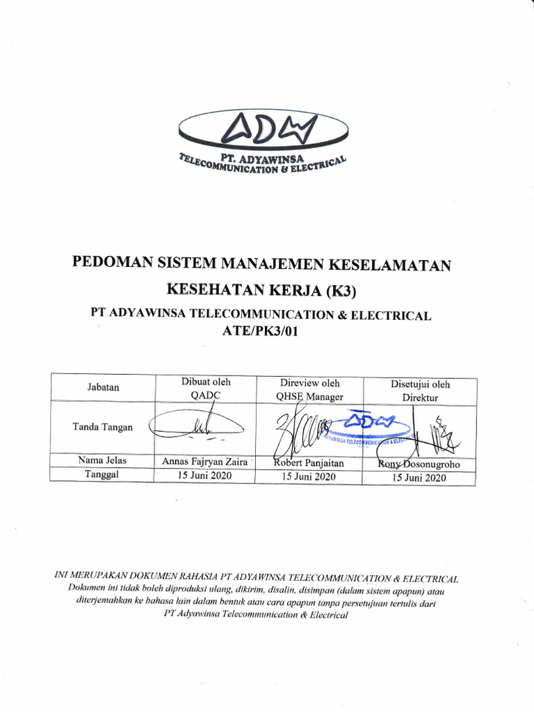 Pedoman Smk3 Adw 2020 | PDF
