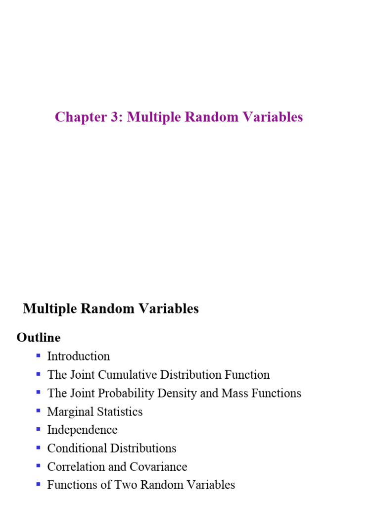 03-Multiple Random Variables-II | PDF | Probability Density Function | Applied Mathematics