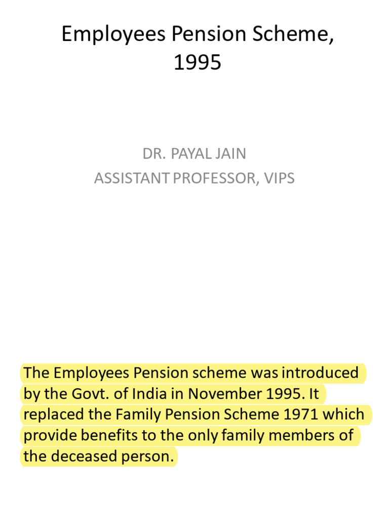Employees Pension Scheme, 1995 | PDF | Pension | Employment