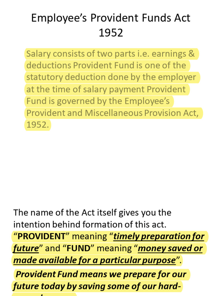 Understanding the Employees Provident Fund Act | PDF | Salary | Employment