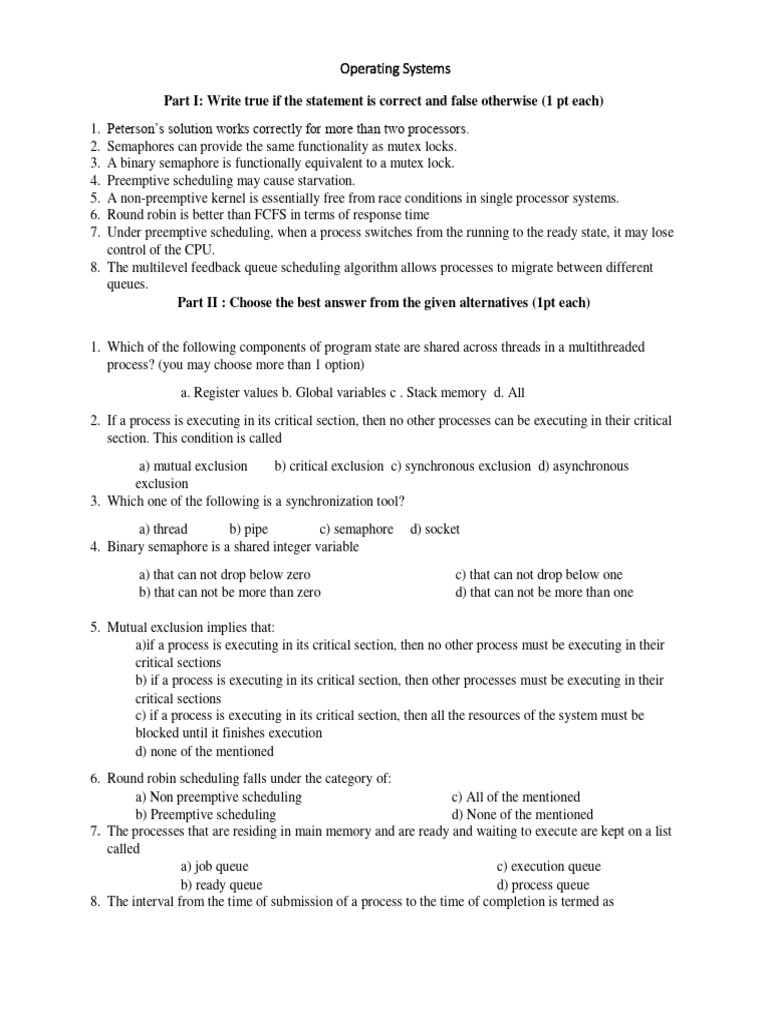 2-Review Questions | Download Free PDF | Scheduling (Computing) | Process (Computing)