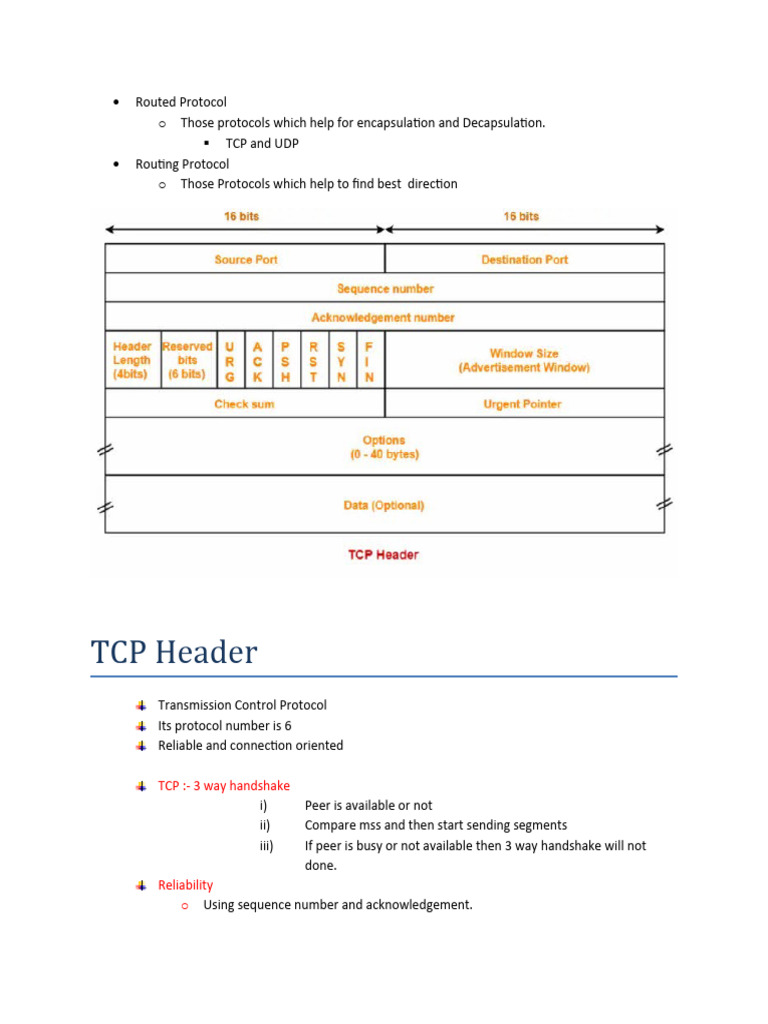 Tcp Header And Udp Header Pdf Transmission Control Protocol Port Computer Networking