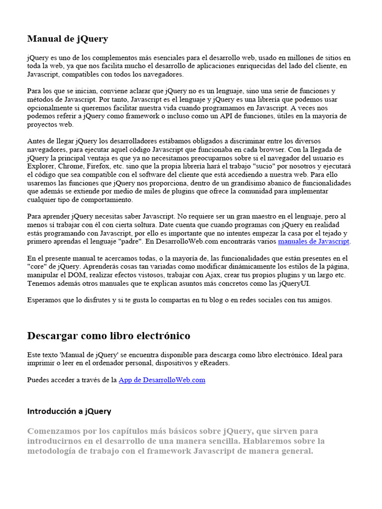 Desarrollo Web - Jquery | PDF | J Query | Script Java