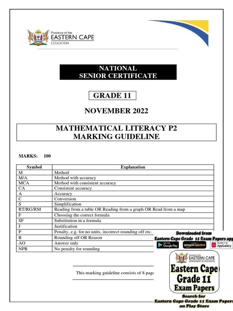 Maths Lit Gr11 p2 Memo Nov2022_english | Download Free PDF | Length | Area
