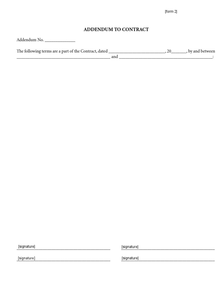 Addendum to Contract Template | PDF