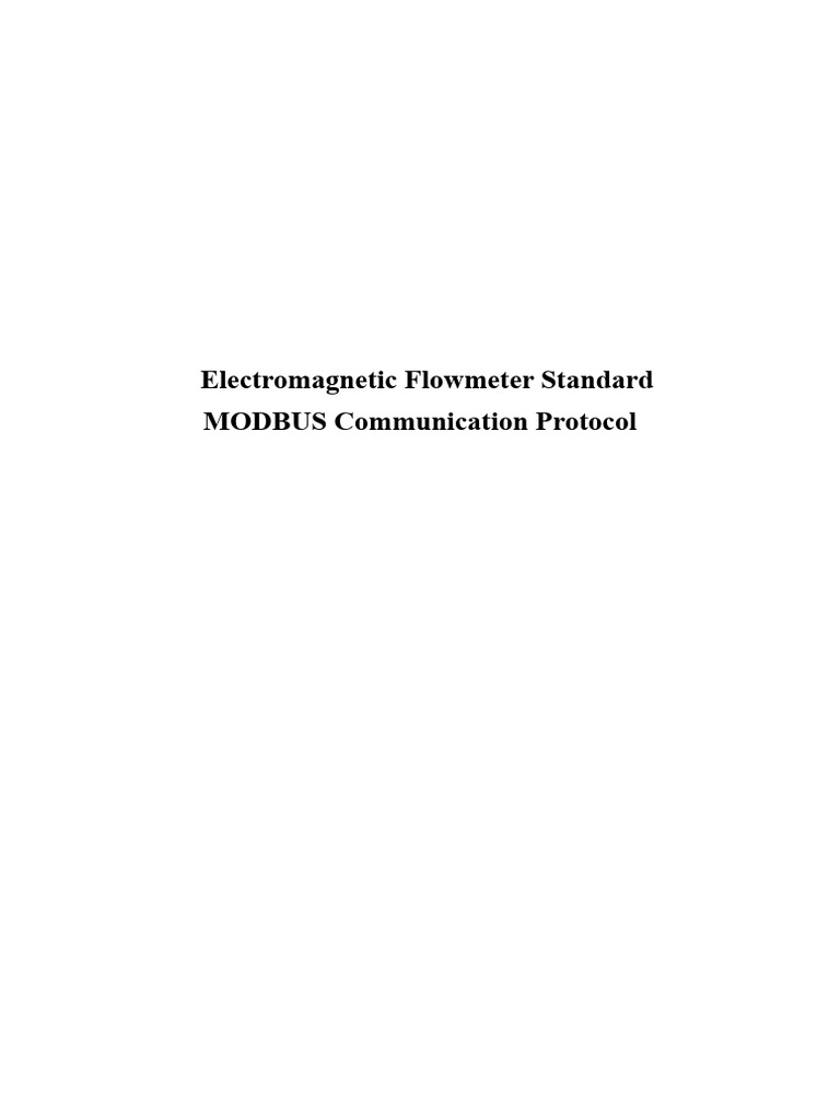 Electromagnetic Flowmeter Modbus Communication Protocol Pdf Data Transmission