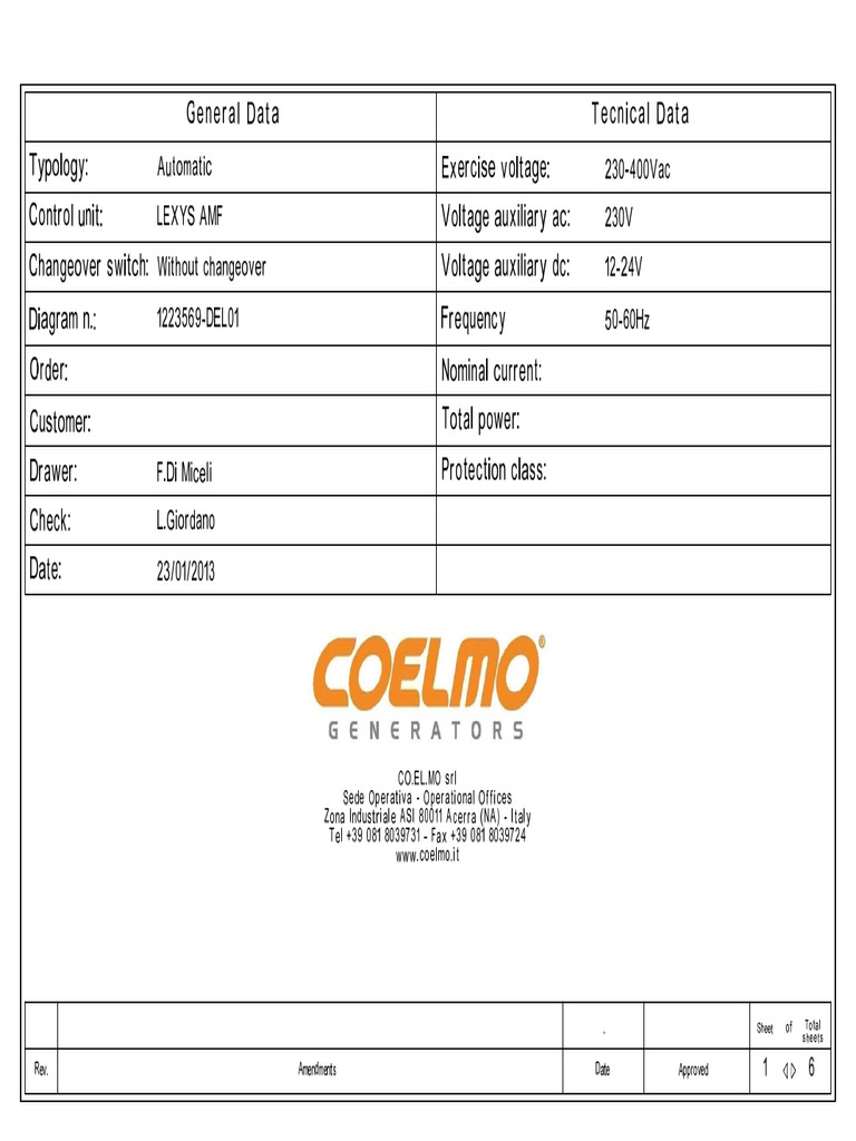 1223569-DEL01-00 LEXYS AMF Control Board With Remote Start | PDF