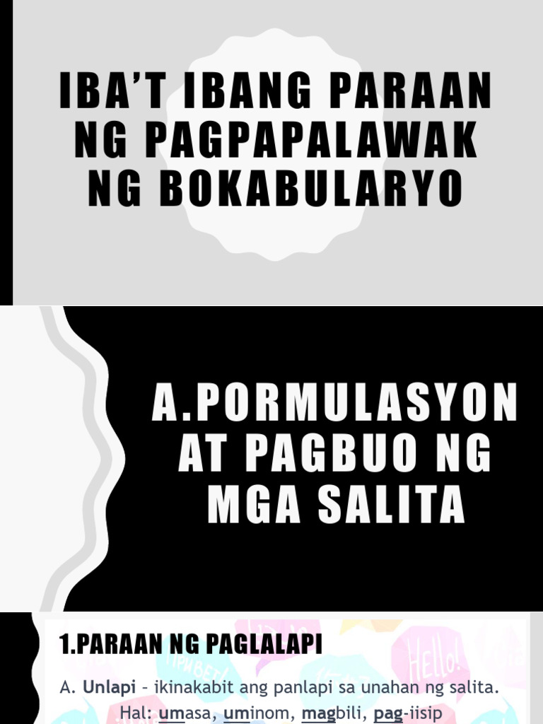 1prefinalsparaan Sa Pagpapalawak Ng Bokabularyo | PDF 1prefinalsparaan Sa Pagpapalawak Ng Bokabularyo | PDF