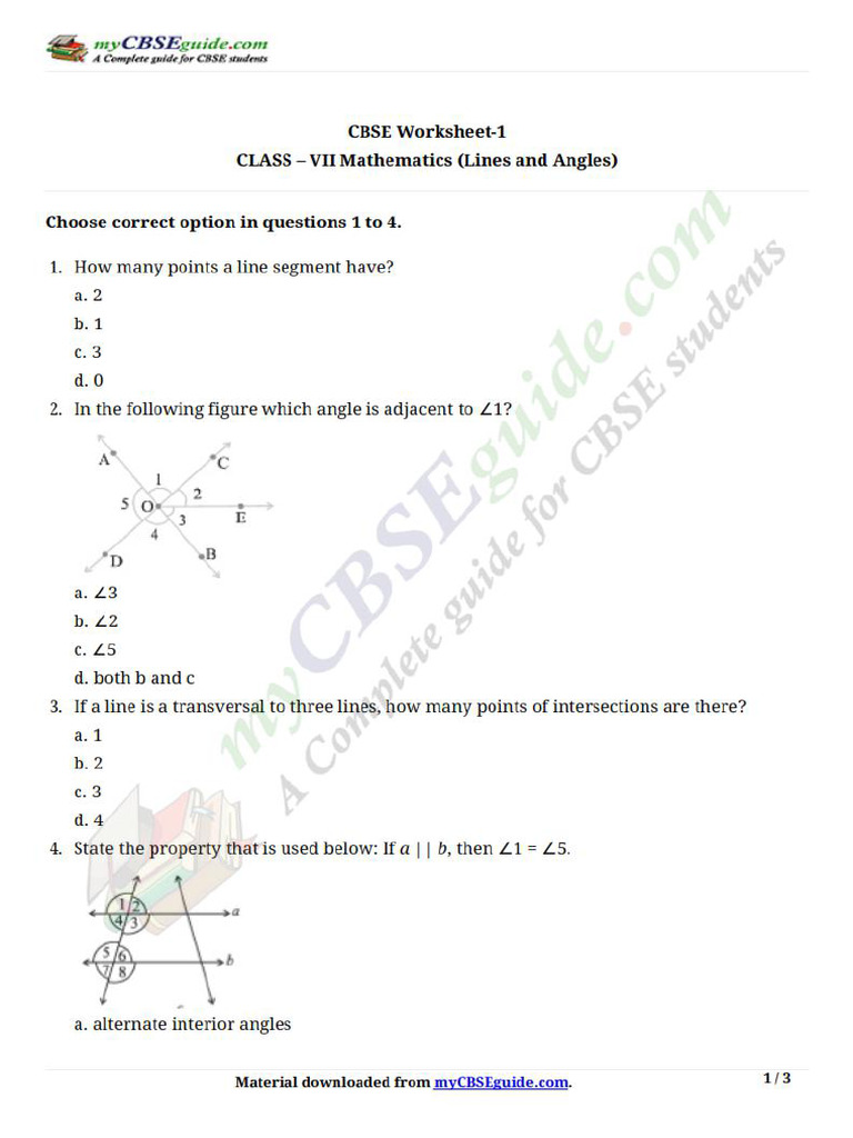 7 Math Wotksheets CH 5 1 | PDF