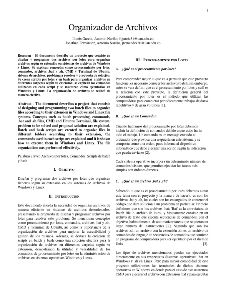 Organizador de Archivos | Descargar gratis PDF | Archivo de computadora ...