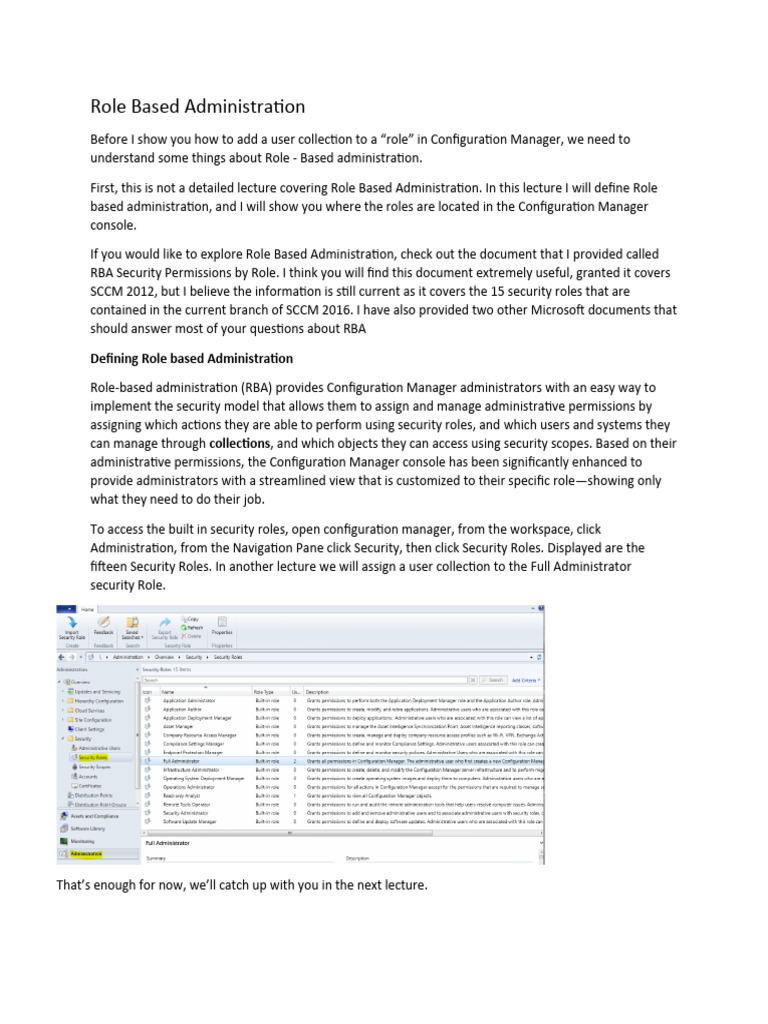 Role-Based-Administration | PDF