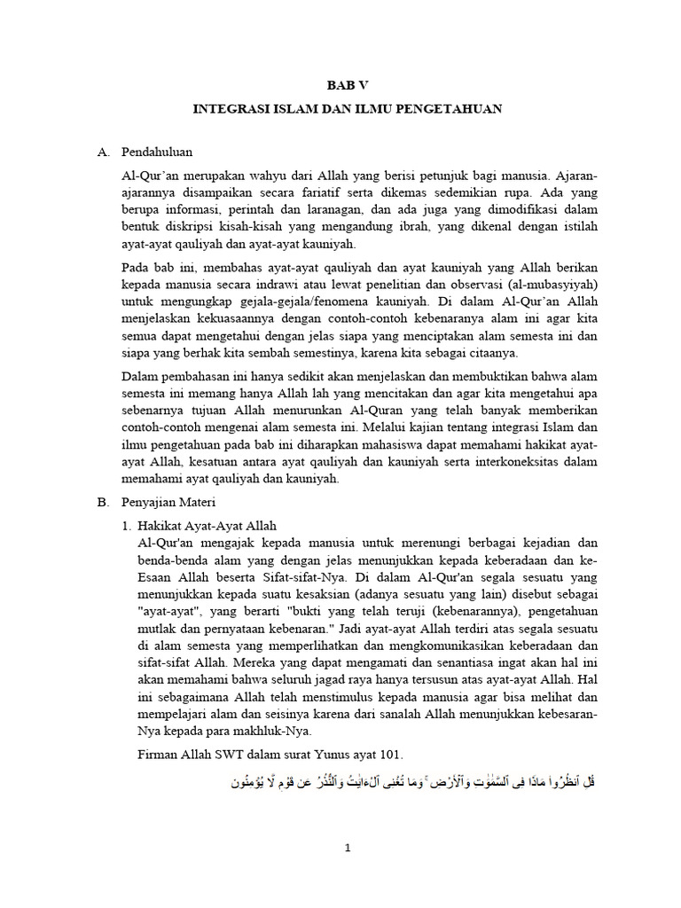 AIK IV (5) Integrasi Islam Dan IPTEK | PDF | Ilmu Sosial | Agama & Spiritualitas