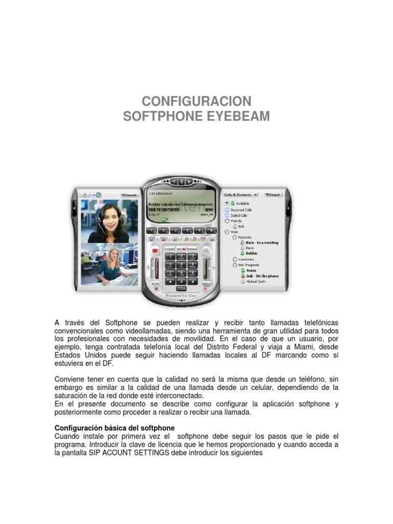 Configuración del Softphone Eyebeam | PDF | protocolo de Iniciacion de ...