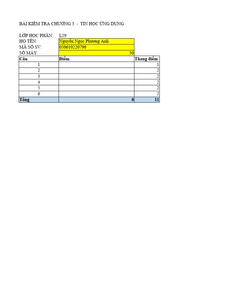 THUD L29 KiemTra Chuong3 | PDF