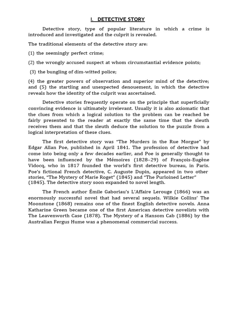 Lesson 10 Detective Story | PDF | Detective Fiction | Sherlock Holmes