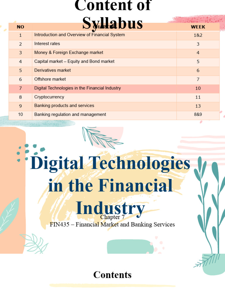 Chapter 7 (Digital Technologies in The Financial Industry) | PDF | Banks | Loans