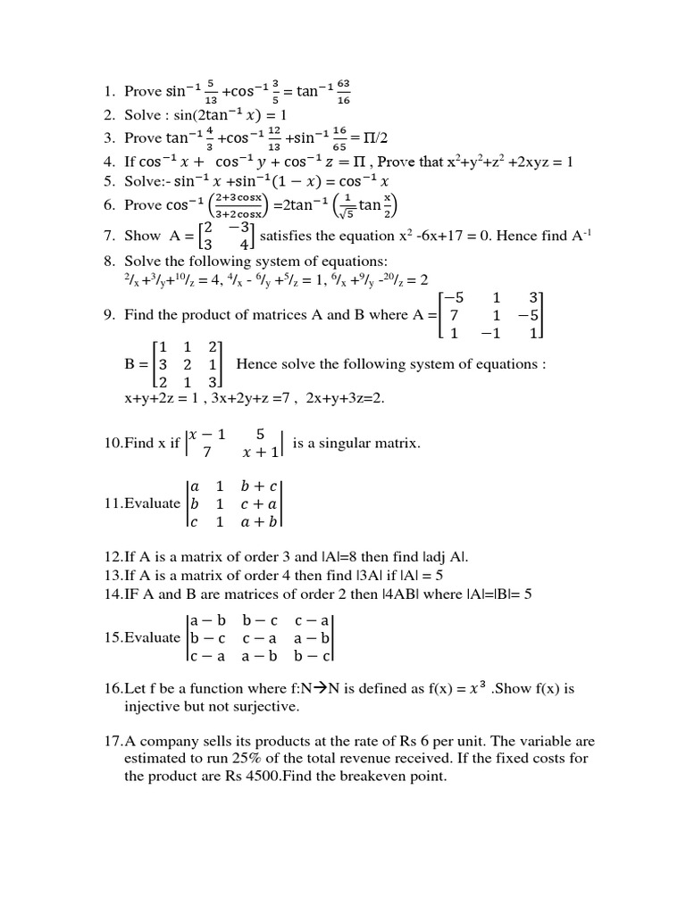Revision Sheet | PDF | Function (Mathematics) | Linear Regression