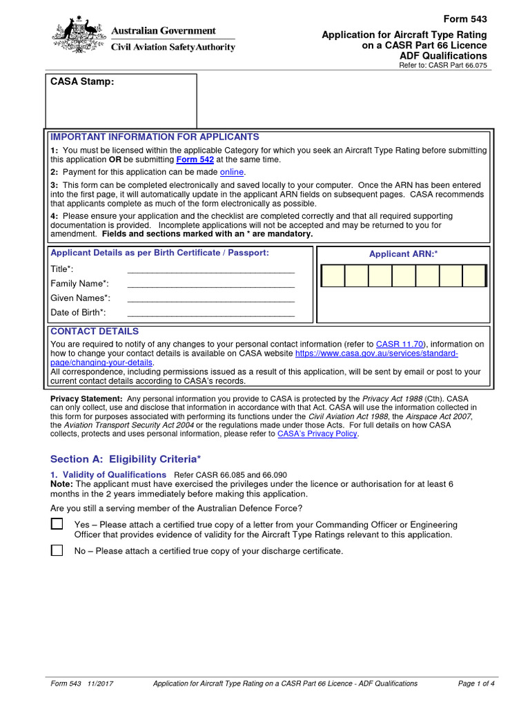 ADF Aircraft Type Rating Application | PDF | Payments | Cheque