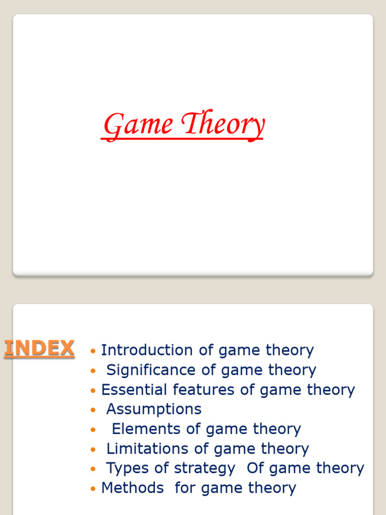 Game Theory (PPT-OPERATIONS RESEARCH) | PDF | Game Theory | Applied Mathematics