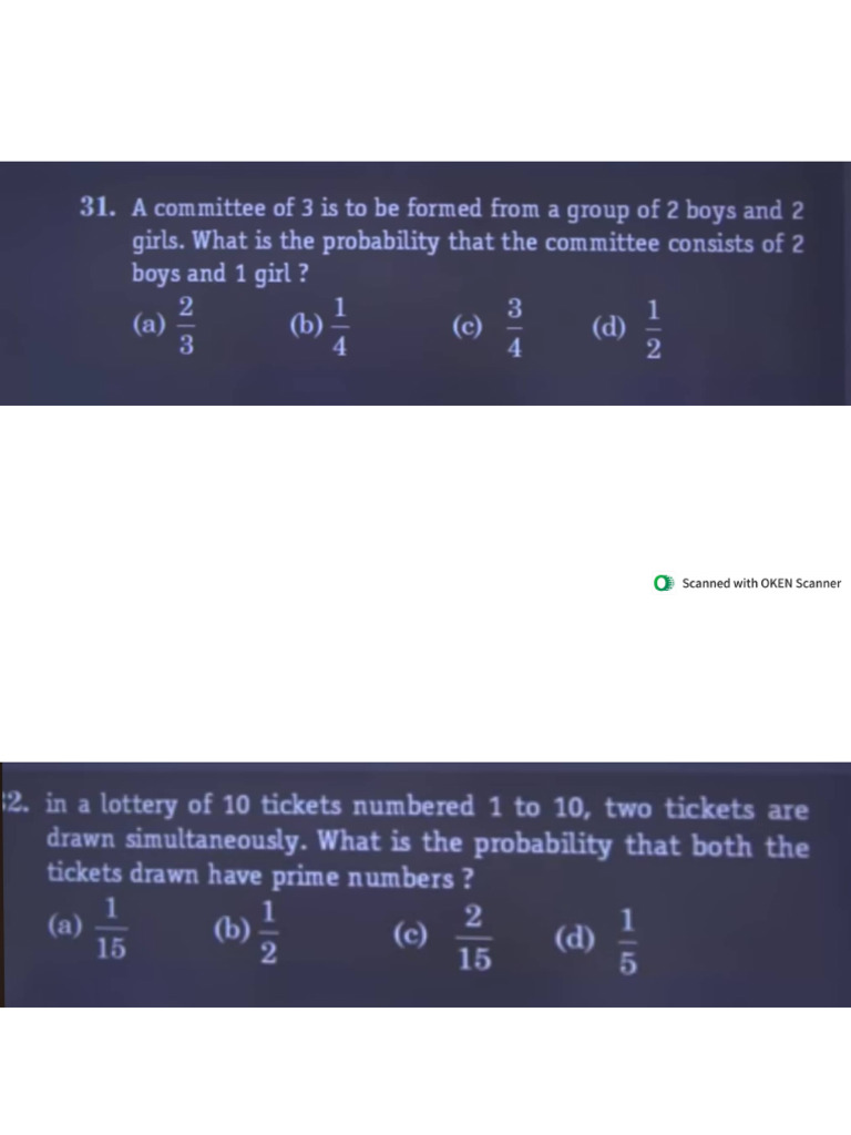 Part 2, Probability 53 Questions NDA | PDF