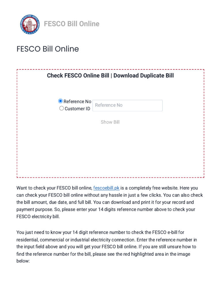 FESCO Bill Online | PDF